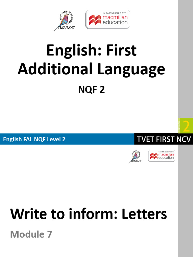 English FAL Level 2 Module 7 | PDF | English Language | Grammatical Number