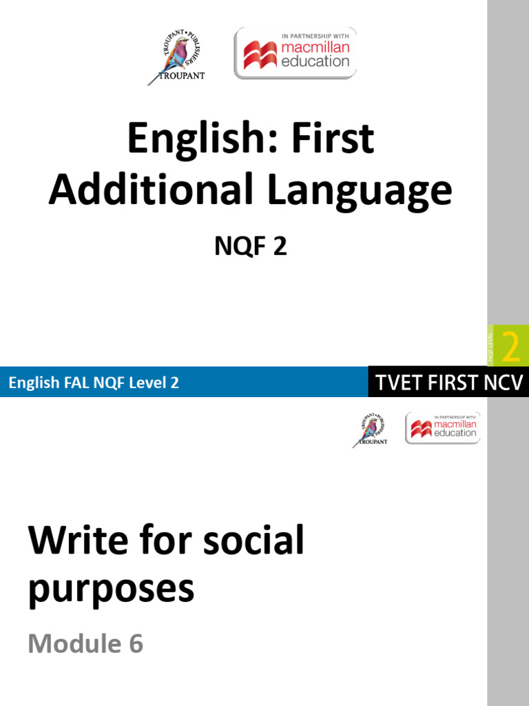 English FAL Level 2 Module 6 | PDF