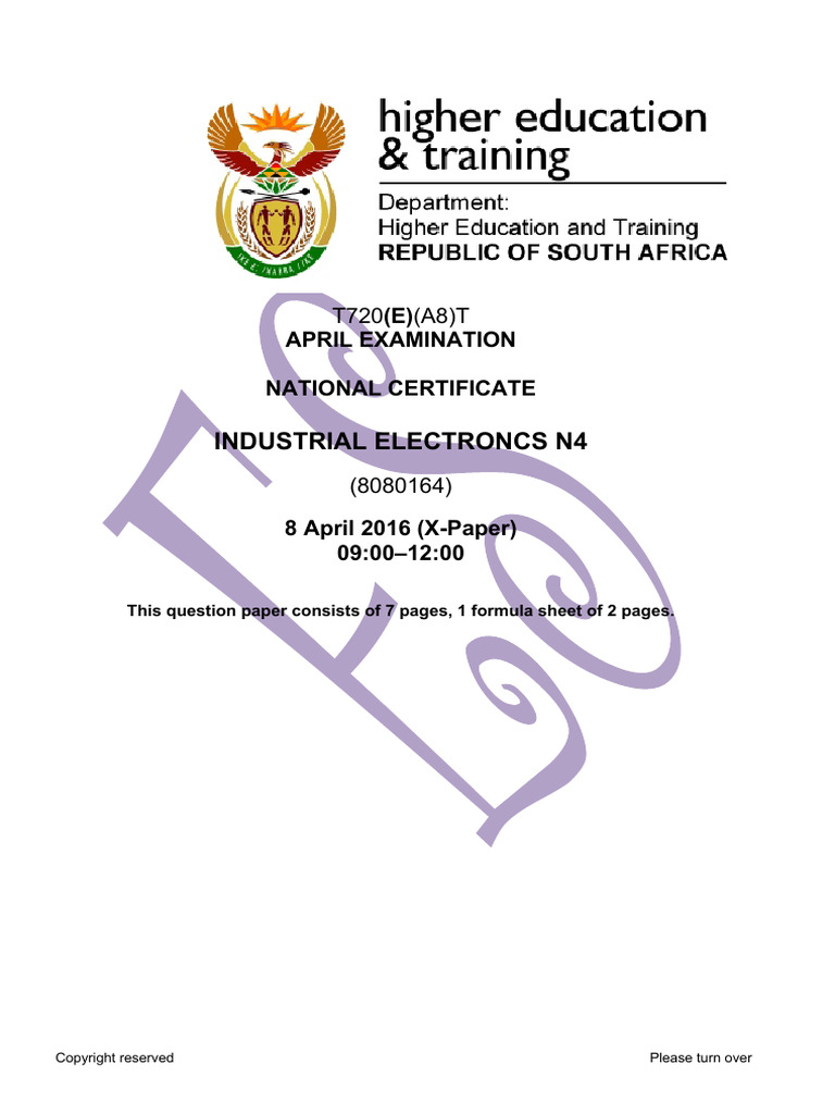 N4 Industrial Electronics April 2016 | PDF