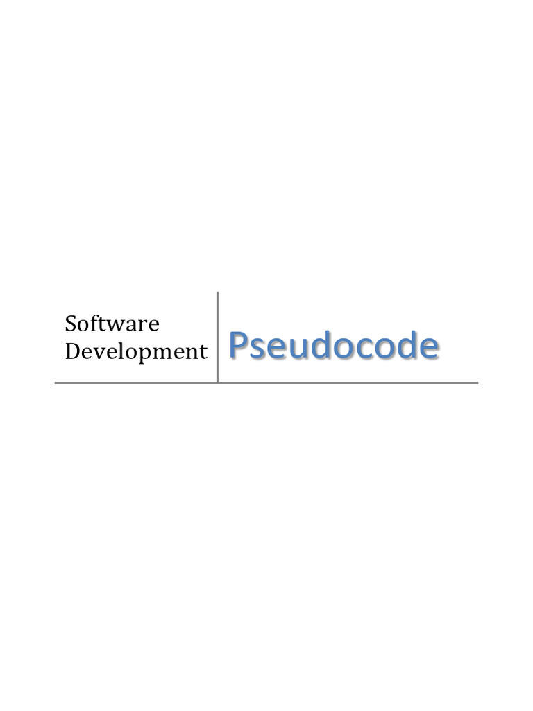 Pseudocode Workbook Sm2012 Pdf Control Flow Computer Programming