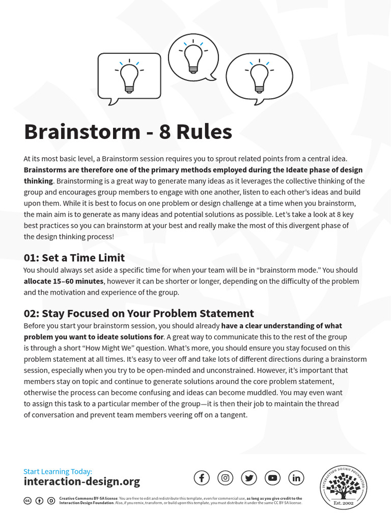 8 Best Practices for Effective Brainstorming | PDF