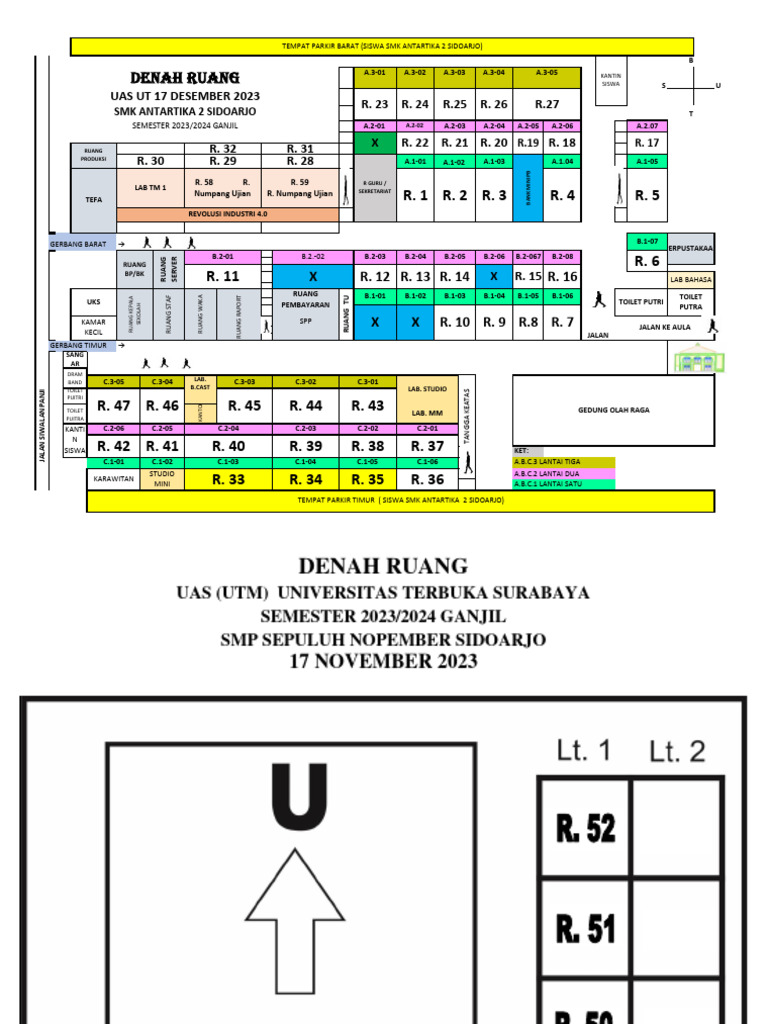 Denah Ruang Utm Sidoarjo 17 Desember 2023 | PDF