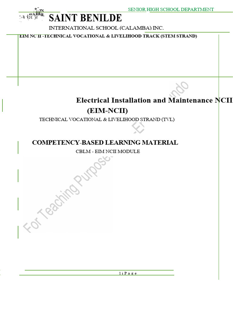 EIM NC II Electrical Installation Module | PDF | Atoms | Atomic Nucleus