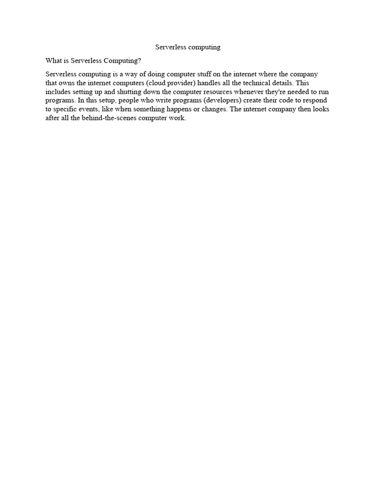 Serverless Computing Pdf Cloud Computing Microsoft Azure