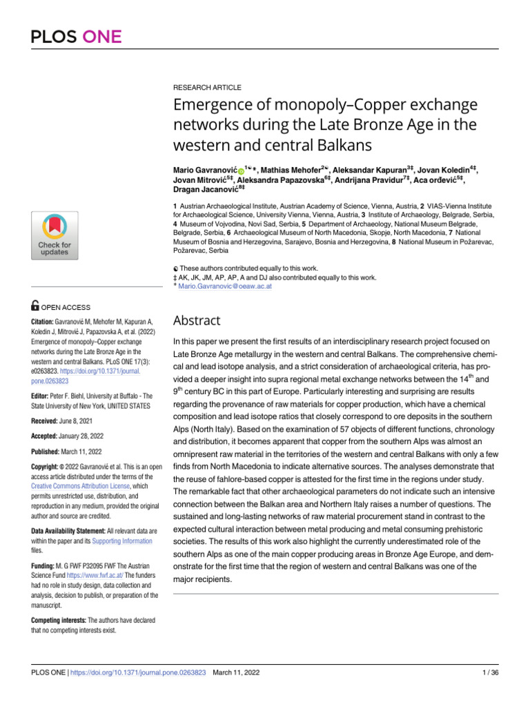 Emergence of Monopoly Copper Exchange Ne | PDF | Bronze Age | Copper