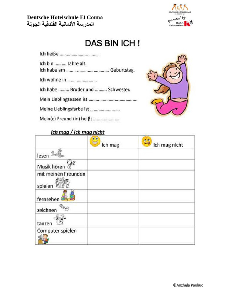 Das bin ich Ich mag, mag nicht | PDF