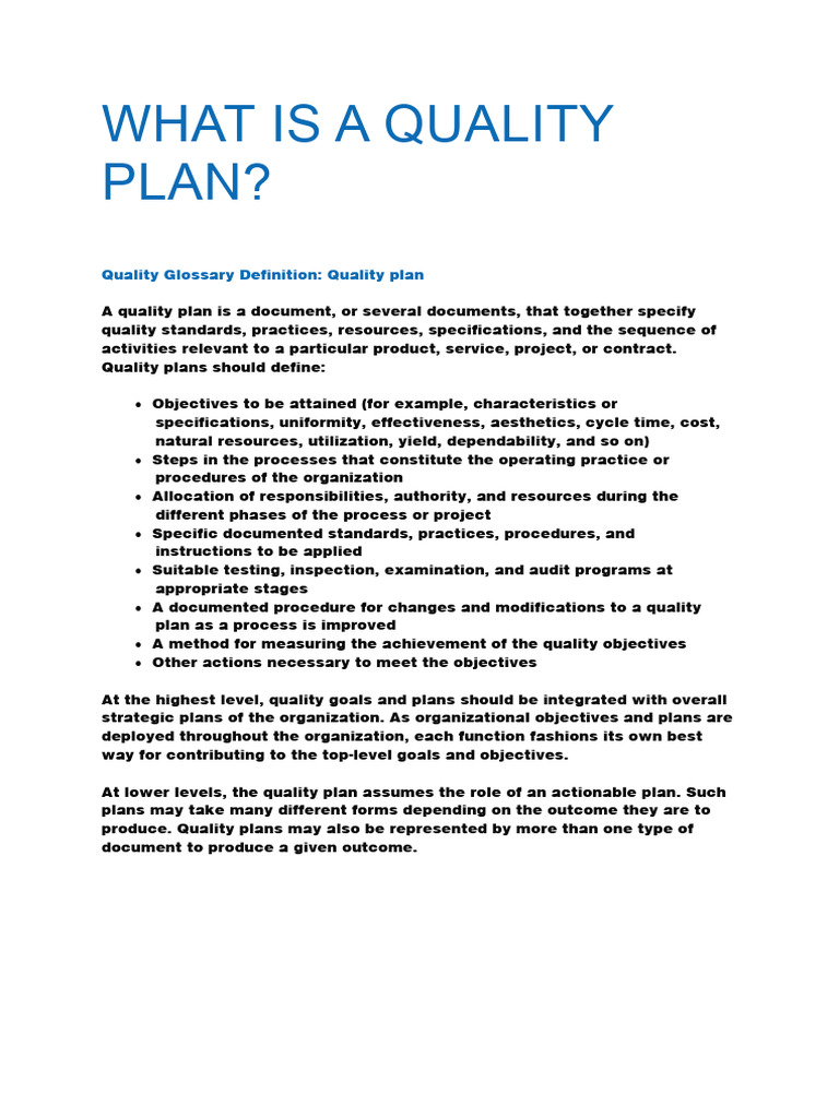 Quality System | PDF