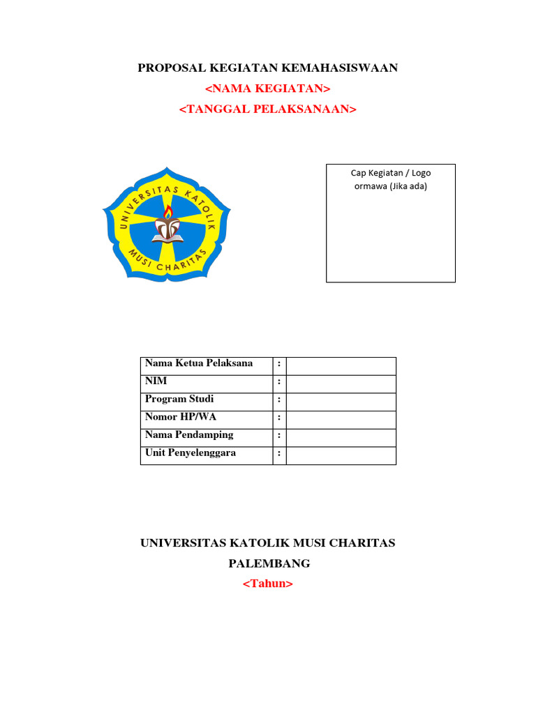 Template Proposal Kegiatan Kemahasiswaan UKMC | PDF