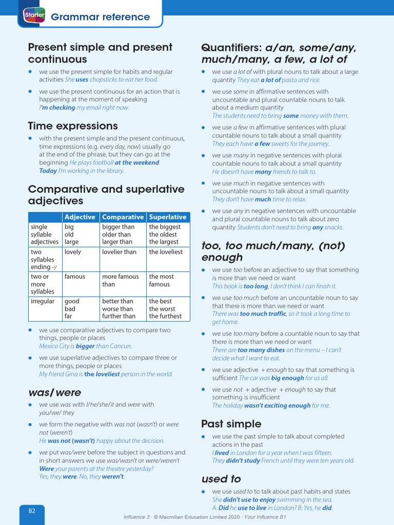 L3 B1 Grammar Reference English | PDF