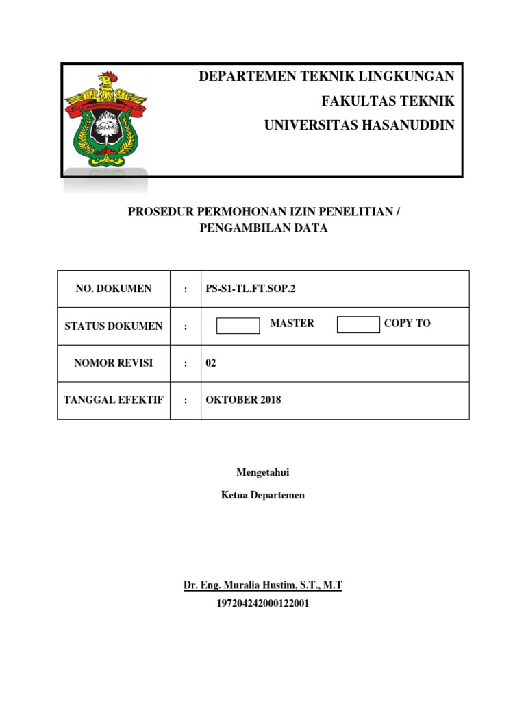 SOP 2 Surat Izin Penelitian Pengambilan Data | PDF