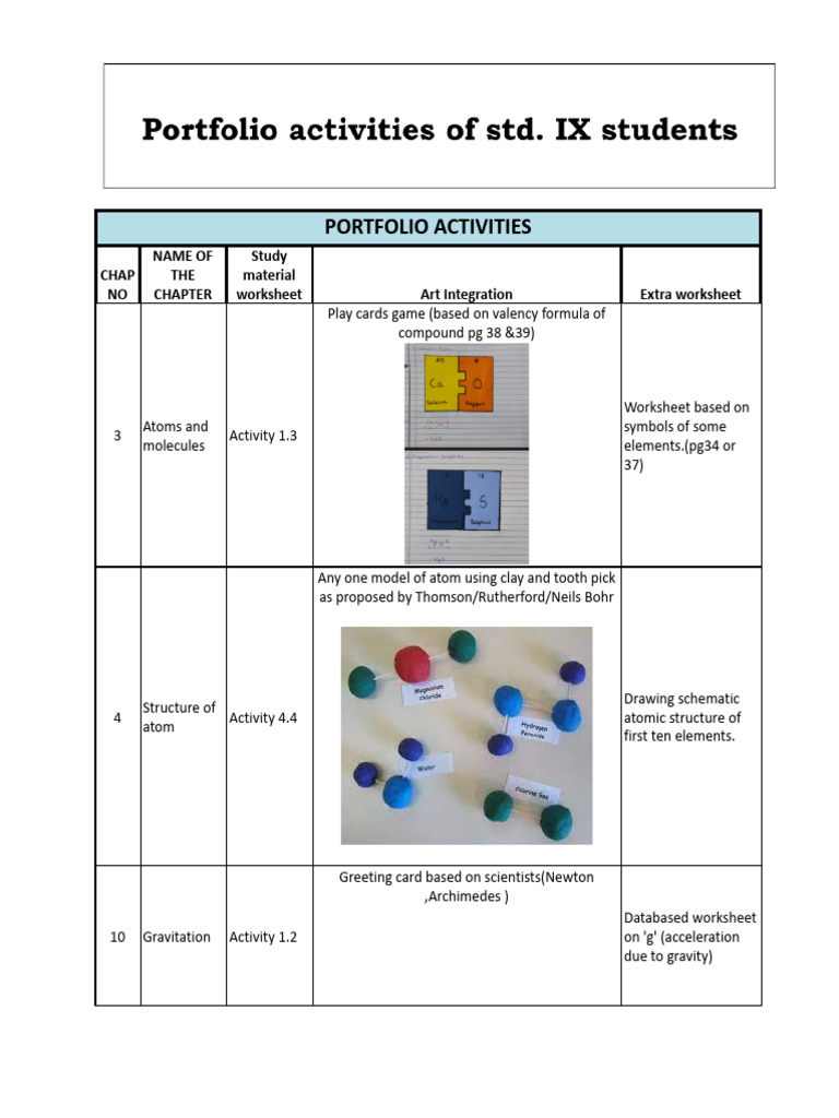 Portfolio Activities | PDF