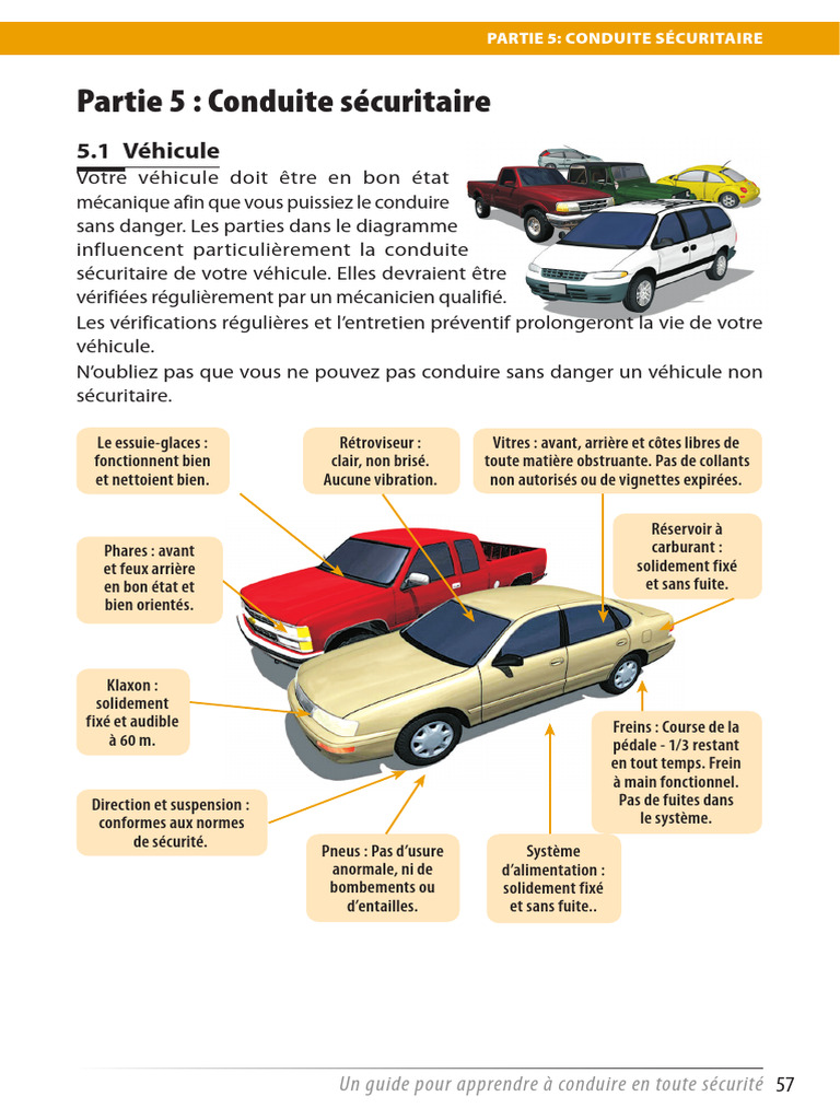 Guide de conduite sécuritaire | PDF | Pneumatique (véhicule) | Système ...