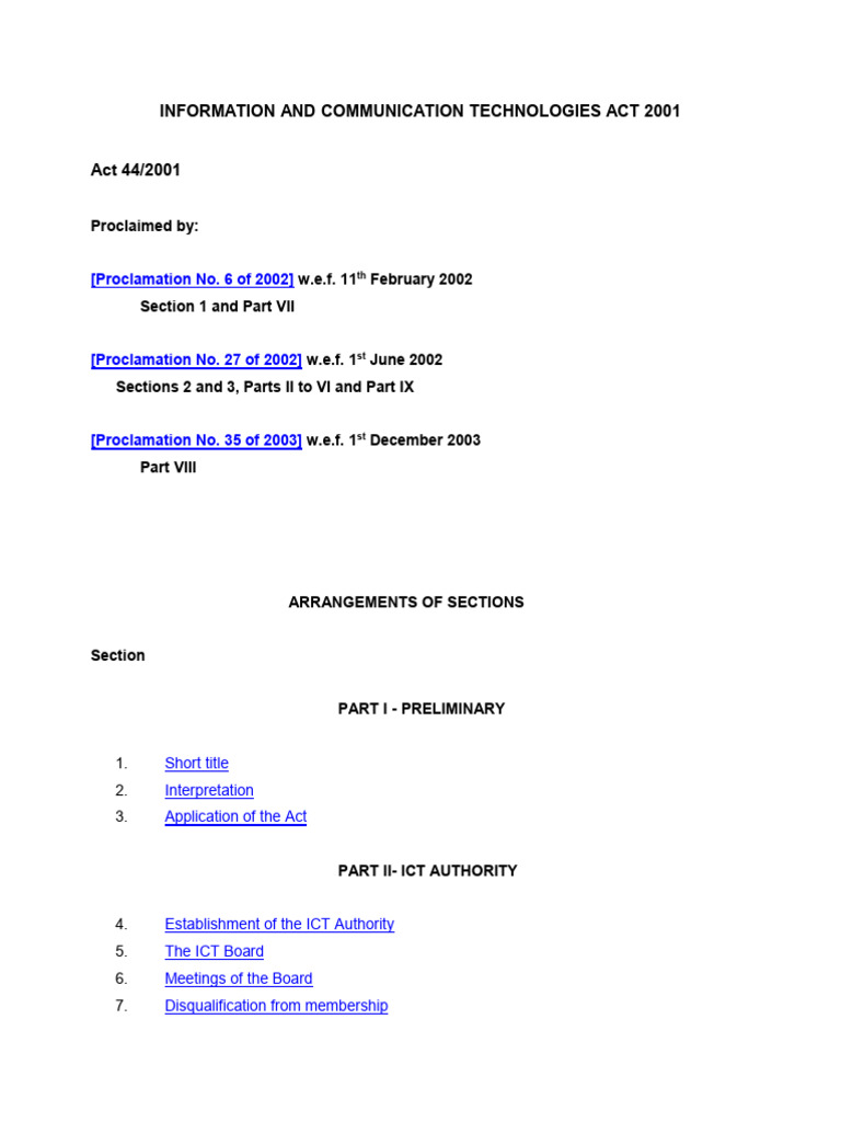 Ict Act | Download Free PDF | Telecommunications | Computer Network