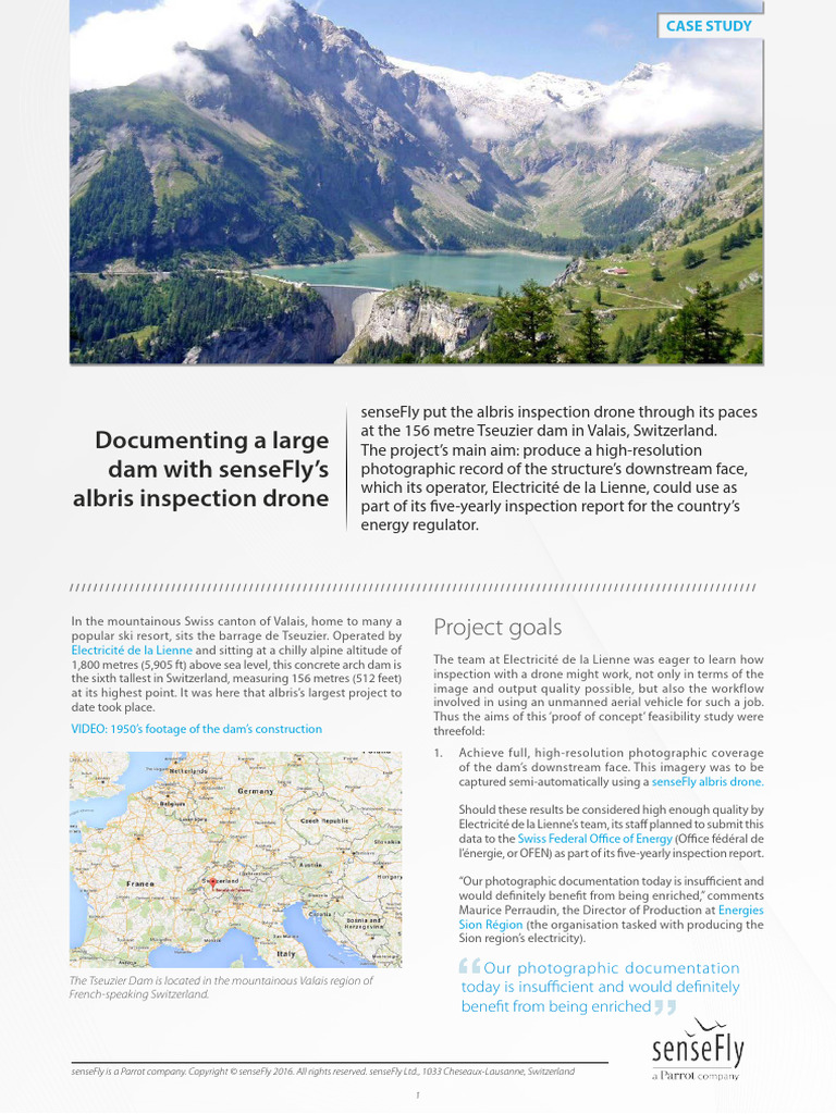 Documenting Large Dam SenseFlys Albris Inspection Drone | PDF