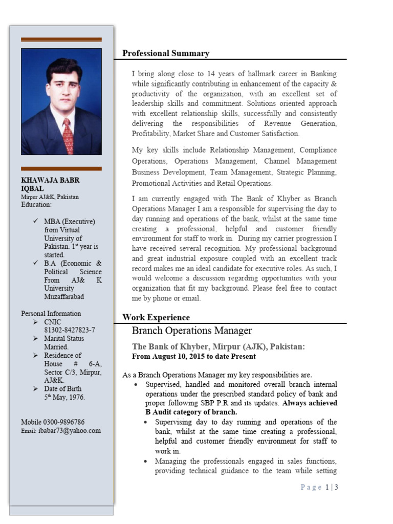 CV of Khawaja Babar | PDF | Money Laundering | Regulatory Compliance