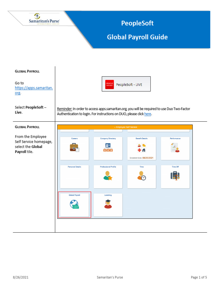 Global Payroll Help Guide | PDF