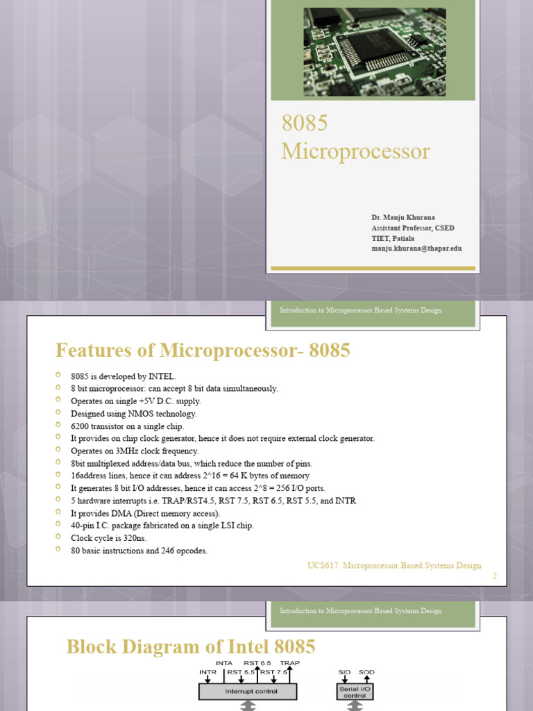 2nd Lecture_8085 Block Diagram | PDF