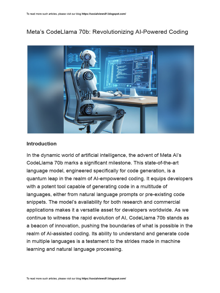 Meta's CodeLlama 70b: AI Coding Revolution | PDF