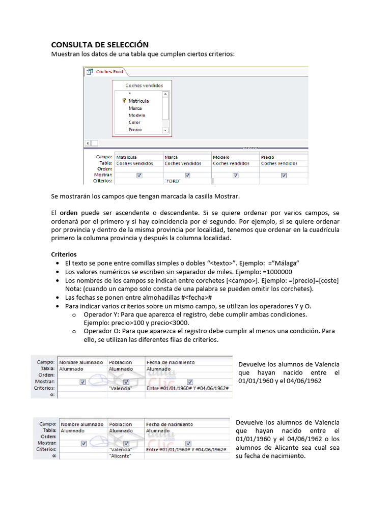 Resumen Consultas de Access | PDF