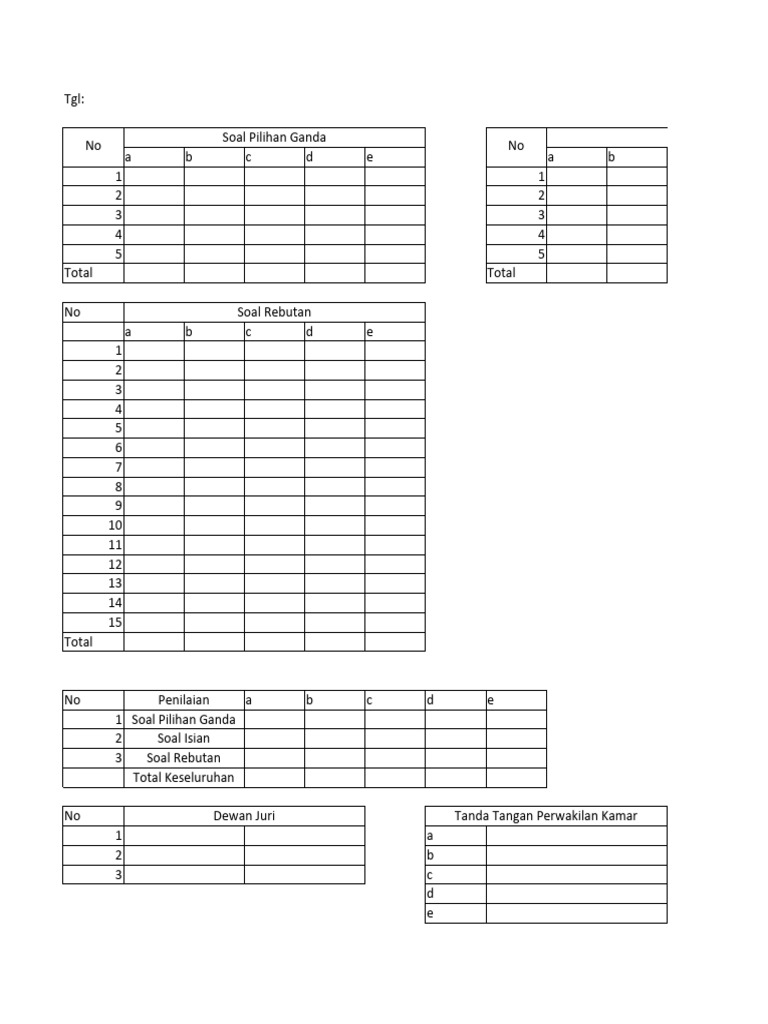 Form Penilaian CCA | PDF