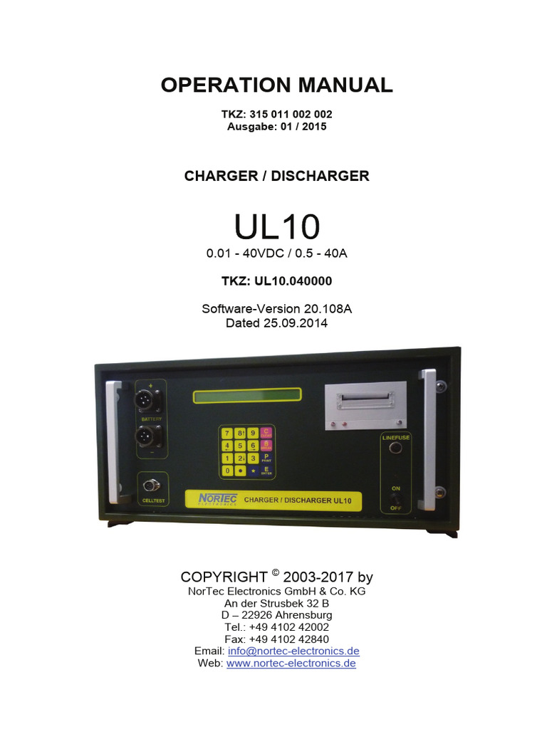 Charger-analyzer-UL10-EN | PDF | Battery Charger | Mains Electricity
