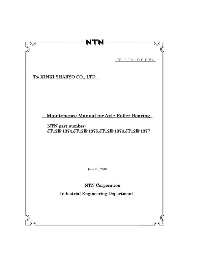 JT12 - Maintenance Manual | PDF