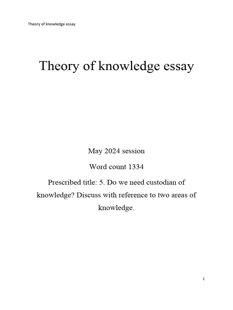 TOK Essay 2024 | PDF | Knowledge | Curator