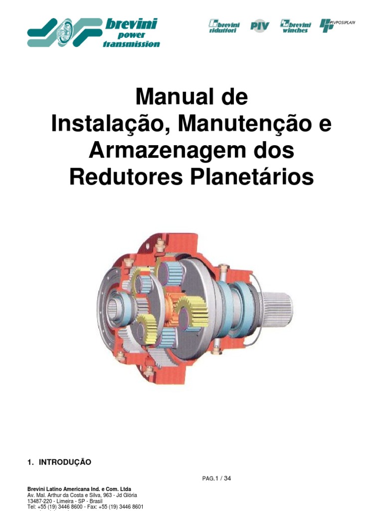Manual Brevini Redutores | PDF | Óleo de motor | Embalagem e rotulagem