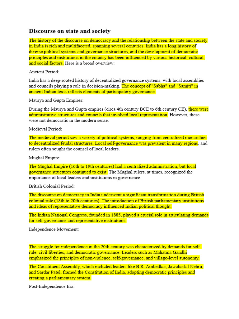 Discourse On State and Society | PDF | Politics | Social Science
