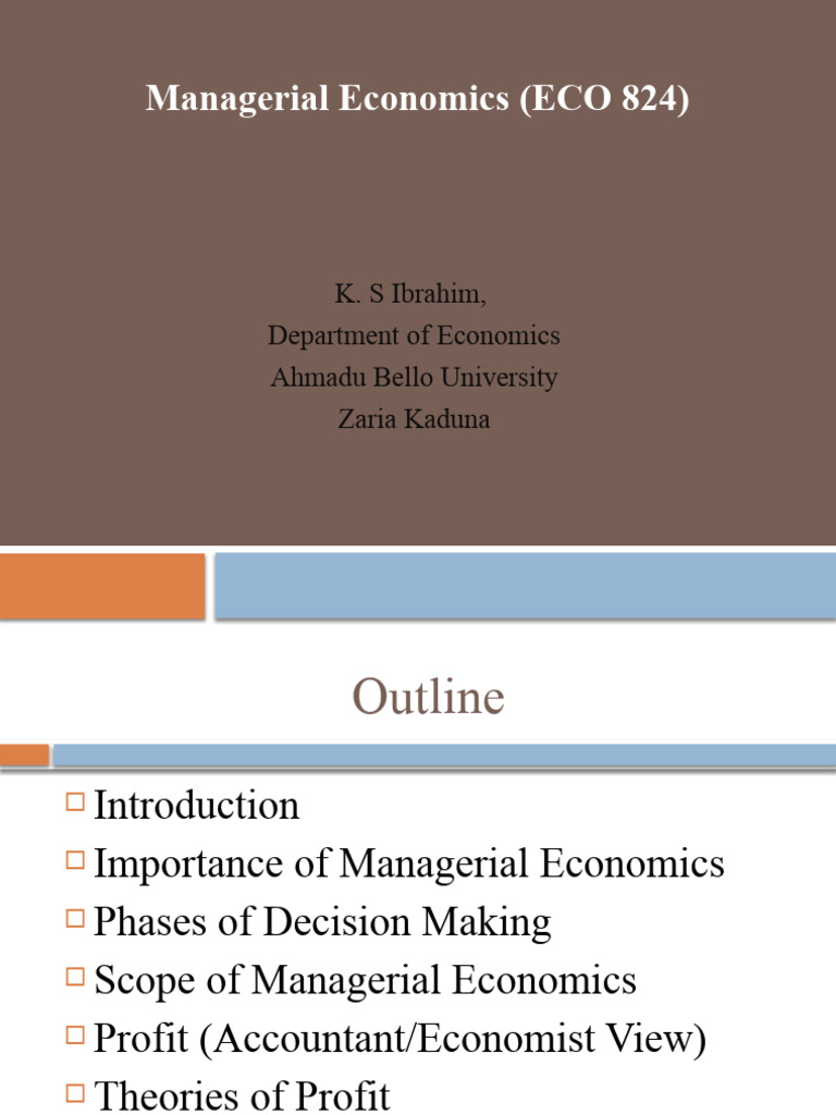 Week 1 lecture note | PDF | Economics | Profit (Economics)