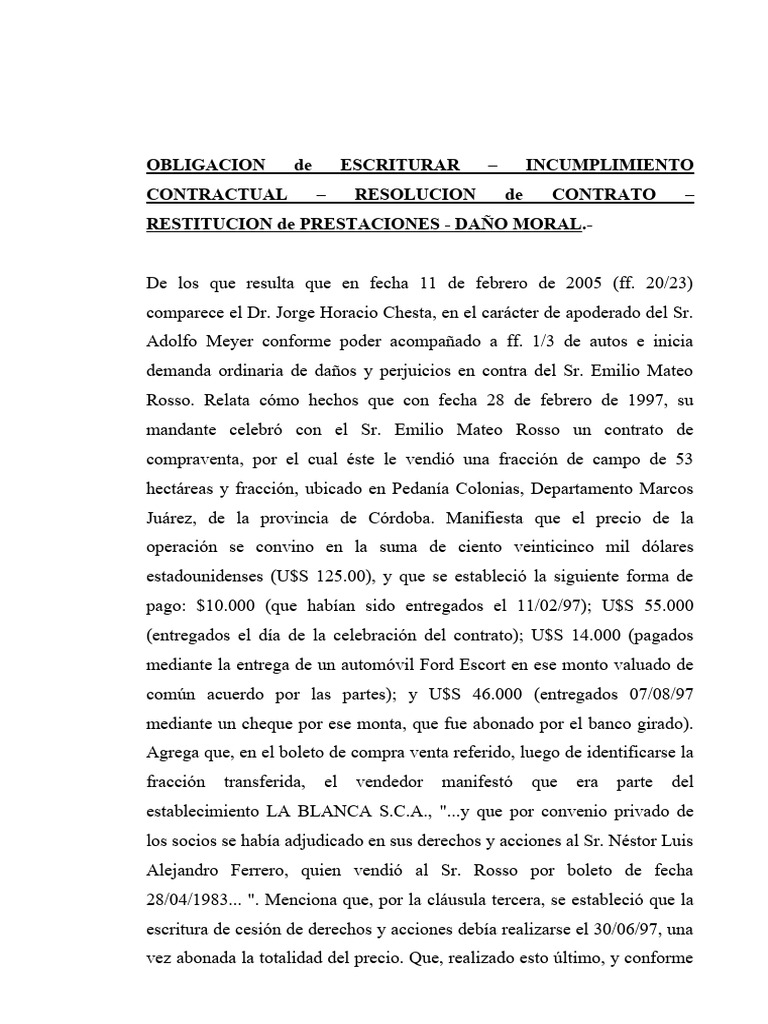 Resoluciขn de contrato daคos | PDF | Daños y perjuicios | Justicia