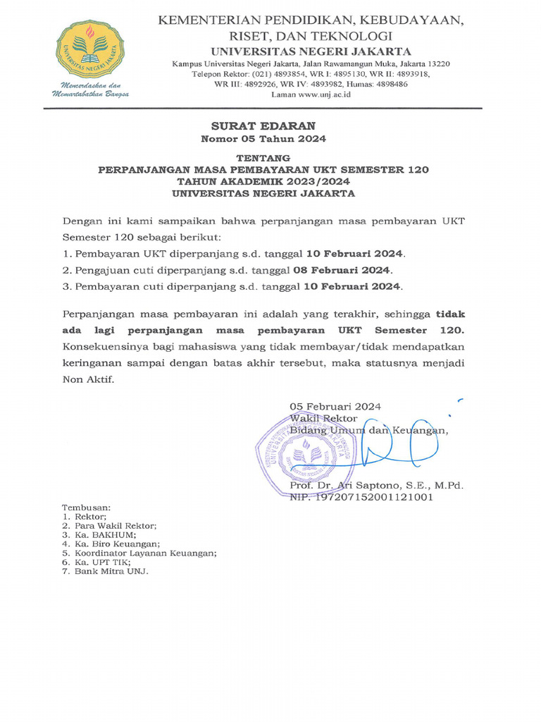 SURAT EDARAN Nomor 05 Tahun 2024 | PDF