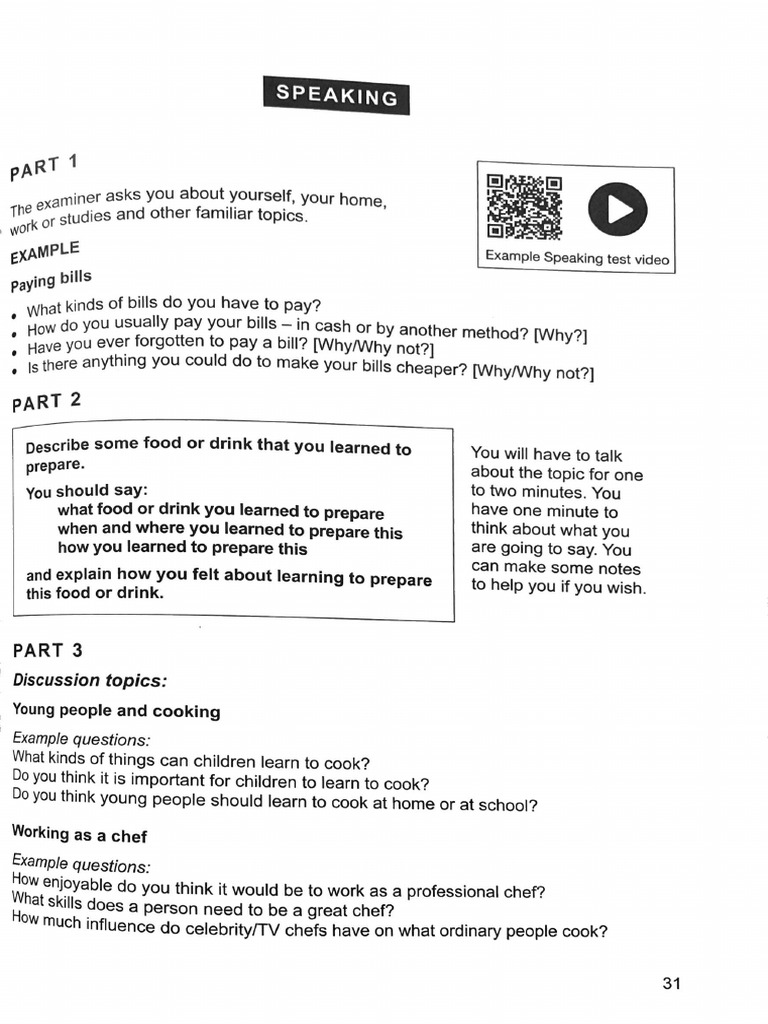 IELTS Academic 18 - Speaking Test 1 | PDF