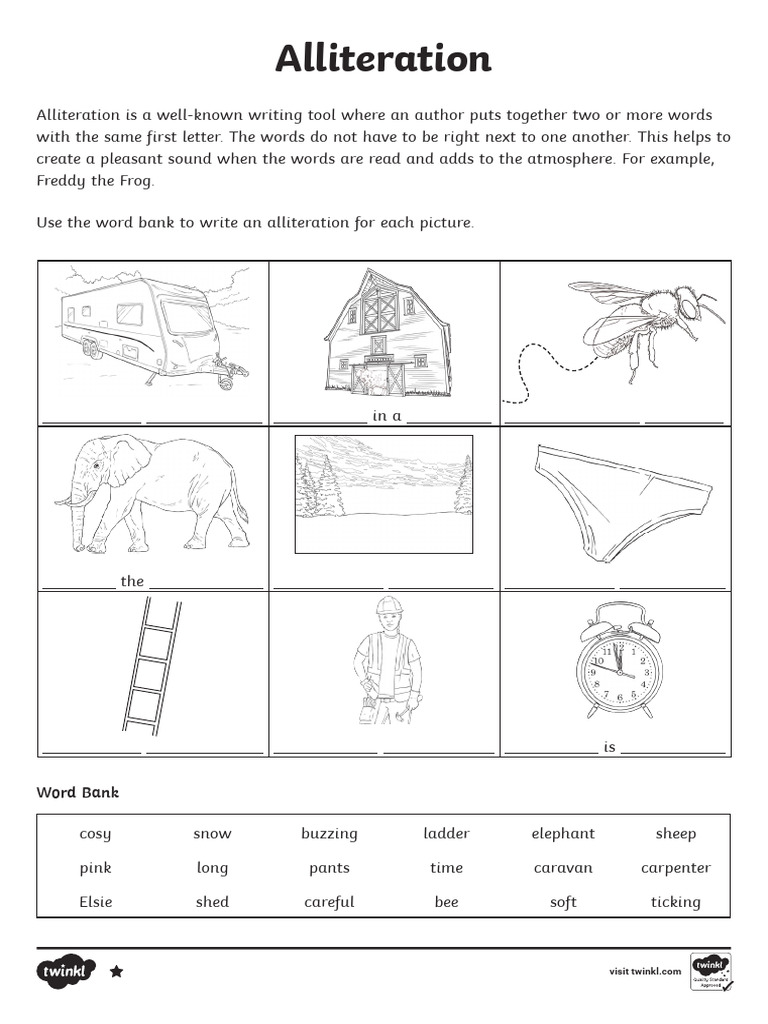 Alliteration Worksheets | PDF