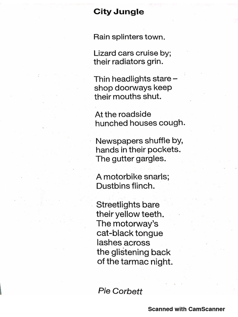 City Jungle (Poem Copy) | PDF