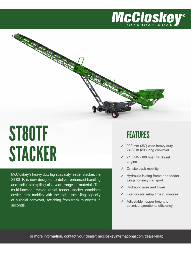 ST80TF Stacker | PDF | Belt (Mechanical) | Land Vehicles