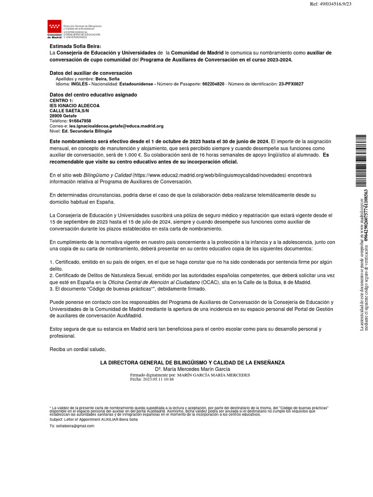 Carta Nombramiento | PDF