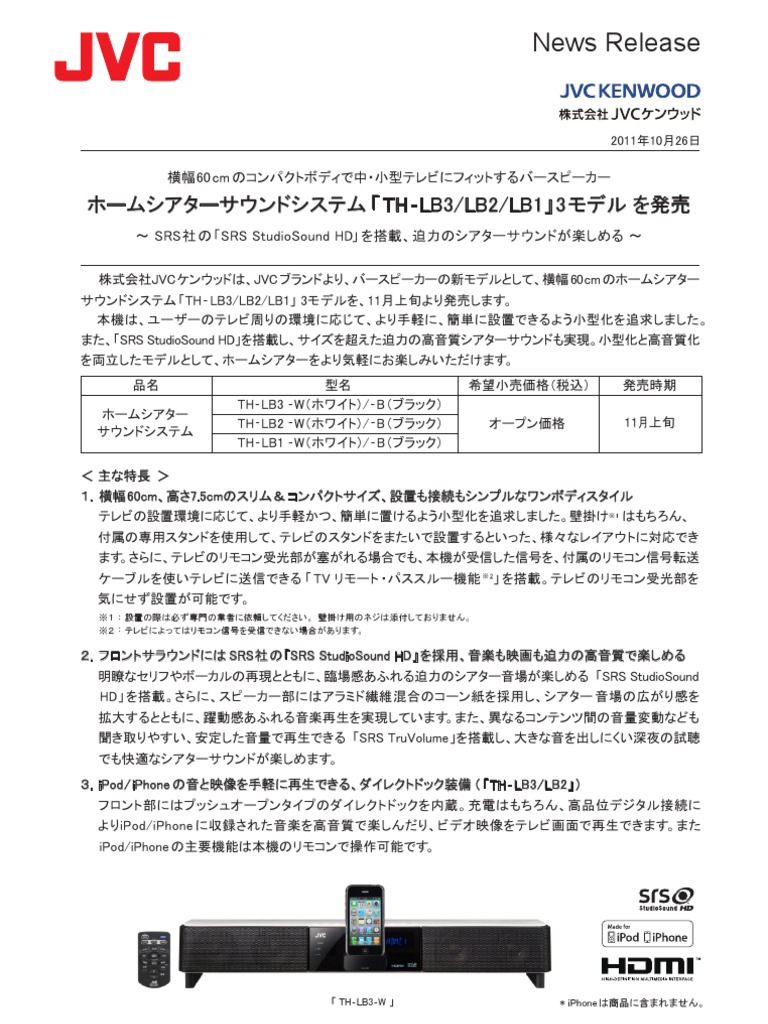 JVC TH-LB3 | PDF