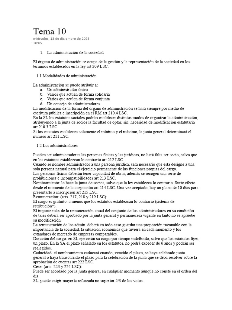 Tema 10 Derecho Ade | PDF