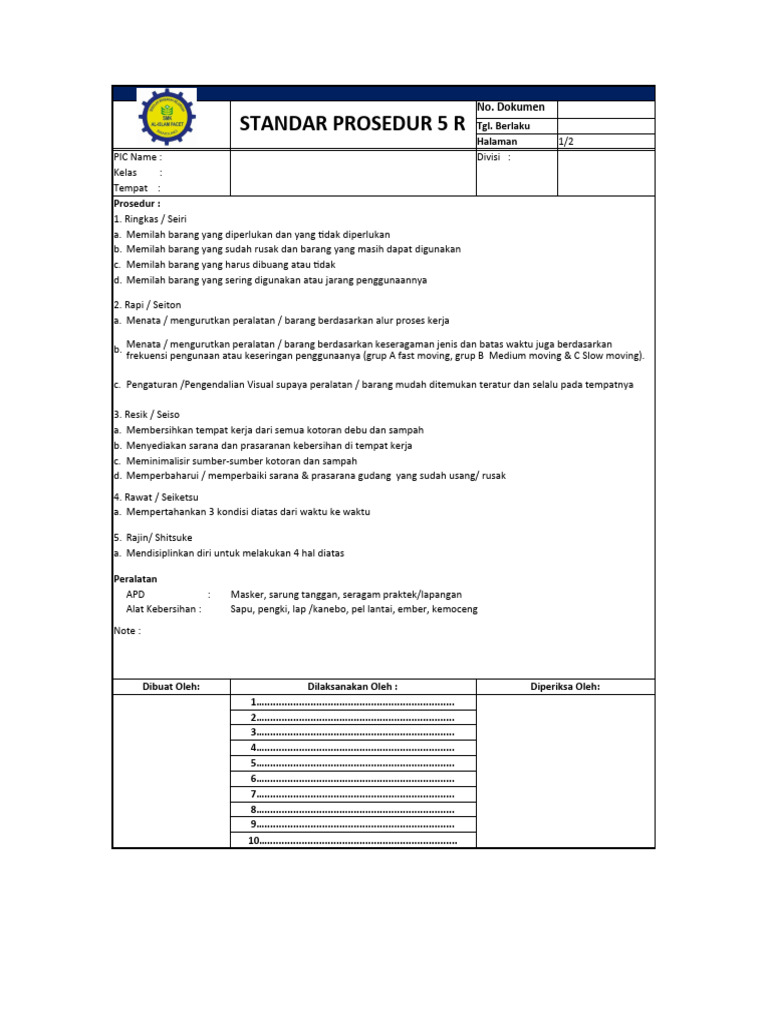 Praktek SOP 5 R | PDF