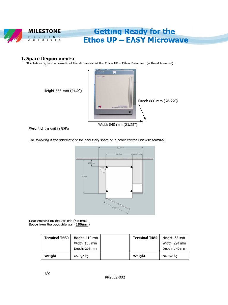 Preinstallation - guidelines - ETHOS - UP - ETHOS - EASY - PRE052 - 002 ...