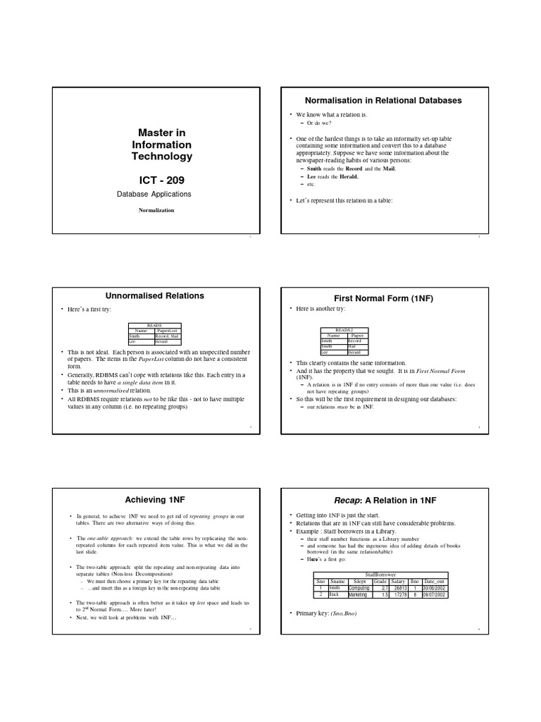 05 Normalisation | PDF | Data Model | Information Science