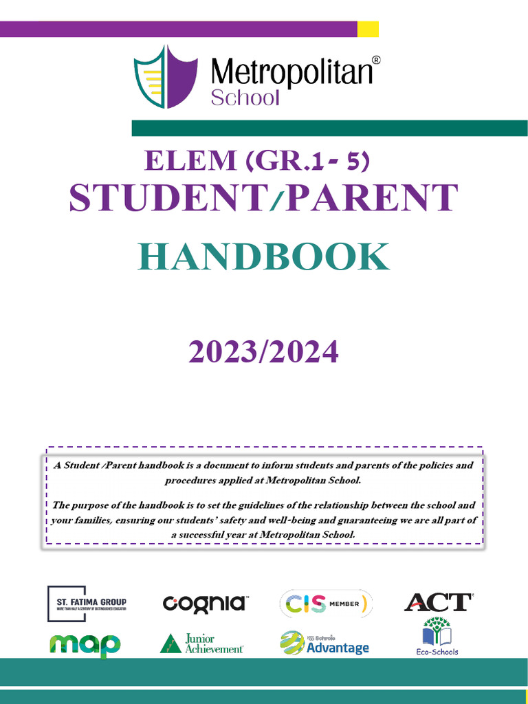 Student Parent Handbook 23-24 ELEM | PDF