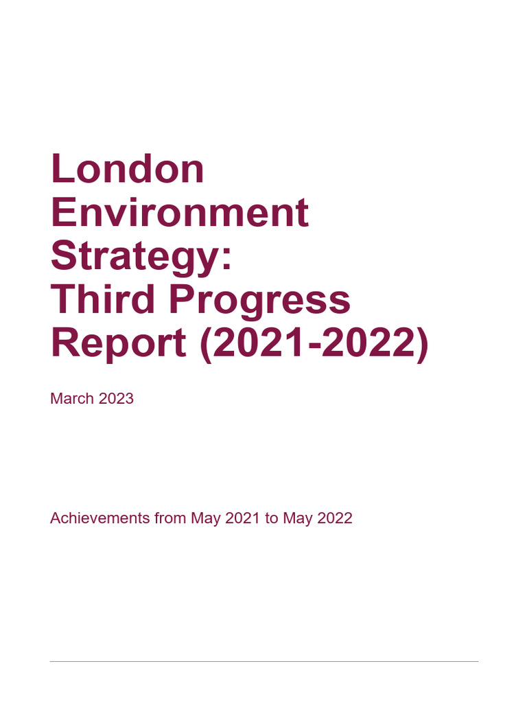 London Environment Strategy 3rd Monitoring Report - 0 | PDF | Air ...