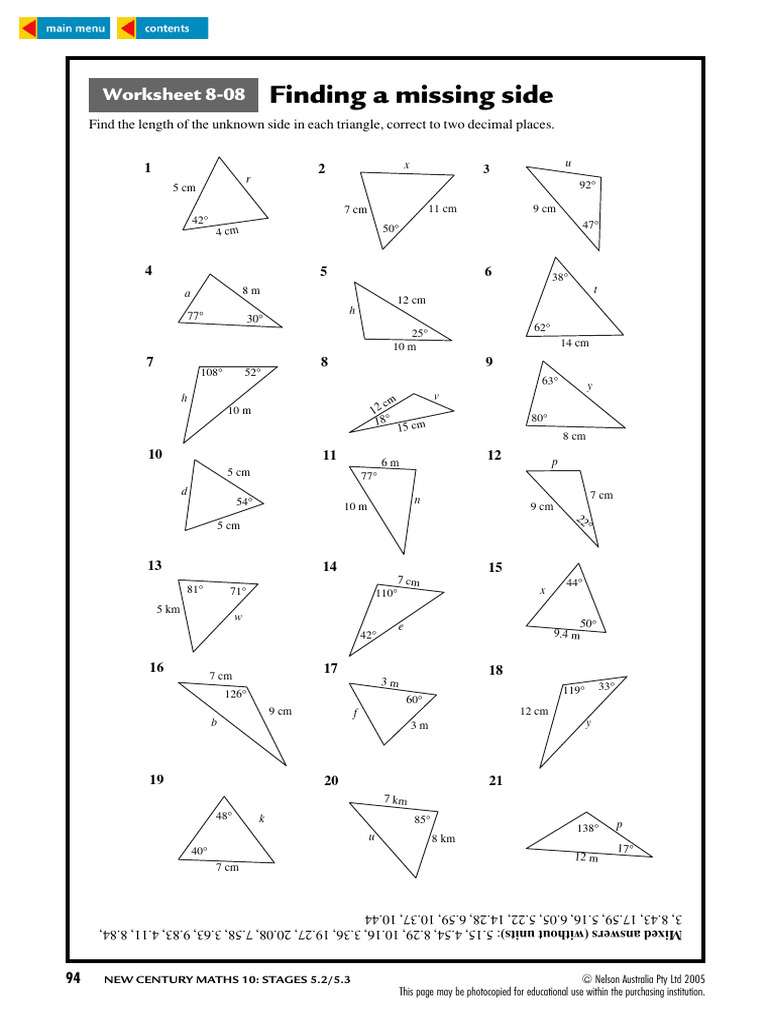 Finding A Missing Side - Sin & Cos Rule | PDF