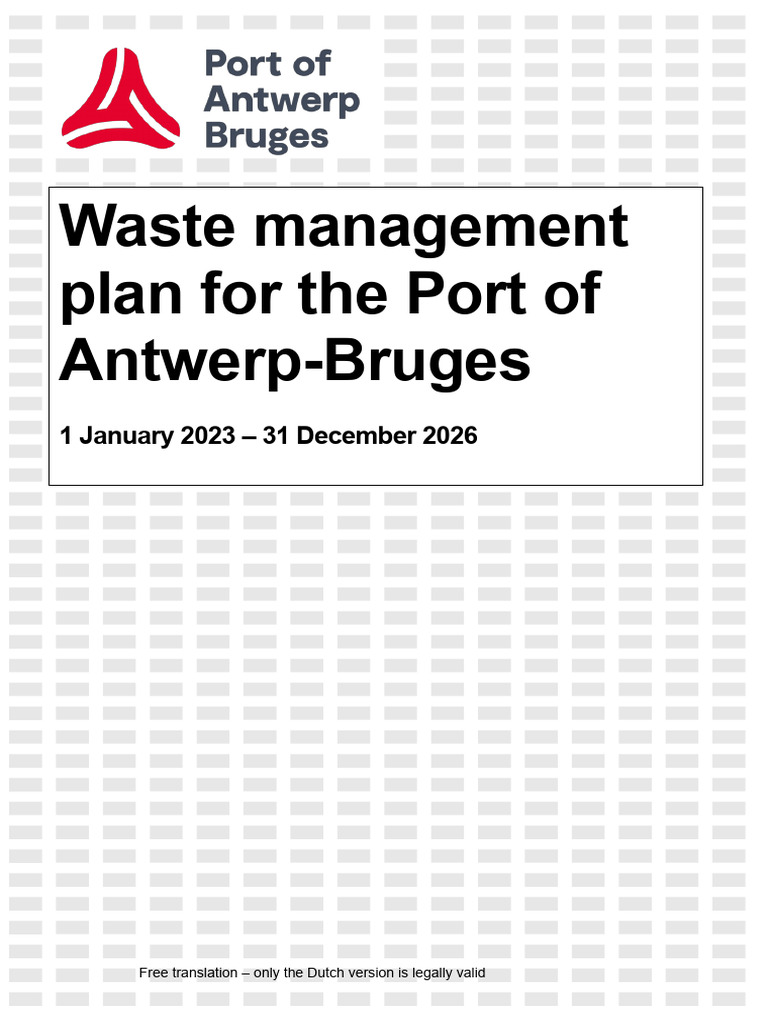 Antwerp-Bruges Waste Management Plan 2023-2026 | PDF | Ships | Port