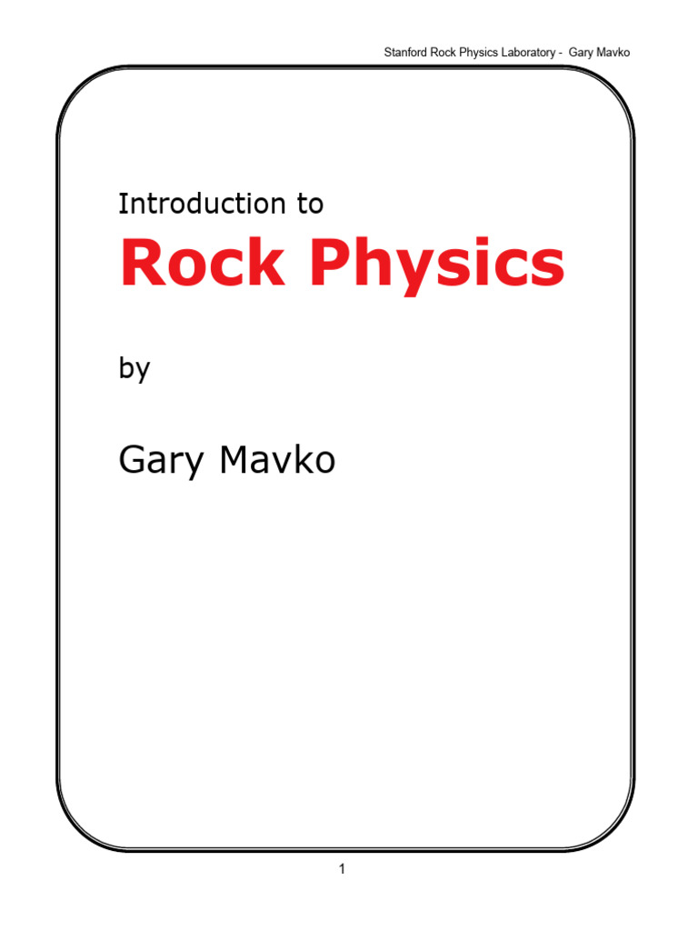 Rock Physics-basics Gary Mavko | PDF