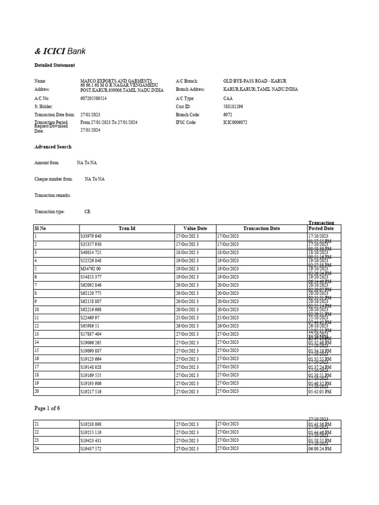 Detailed Statement | PDF