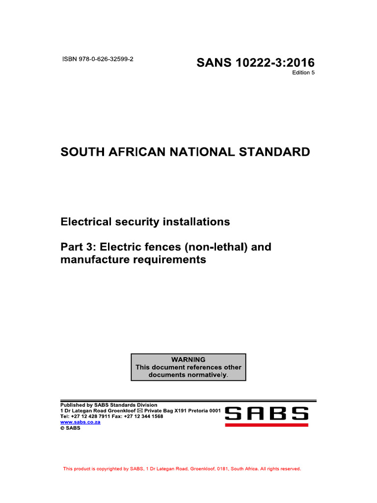 SANS10222-3 - 2016 - Ed5 1 | PDF | Wellness | Science & Mathematics