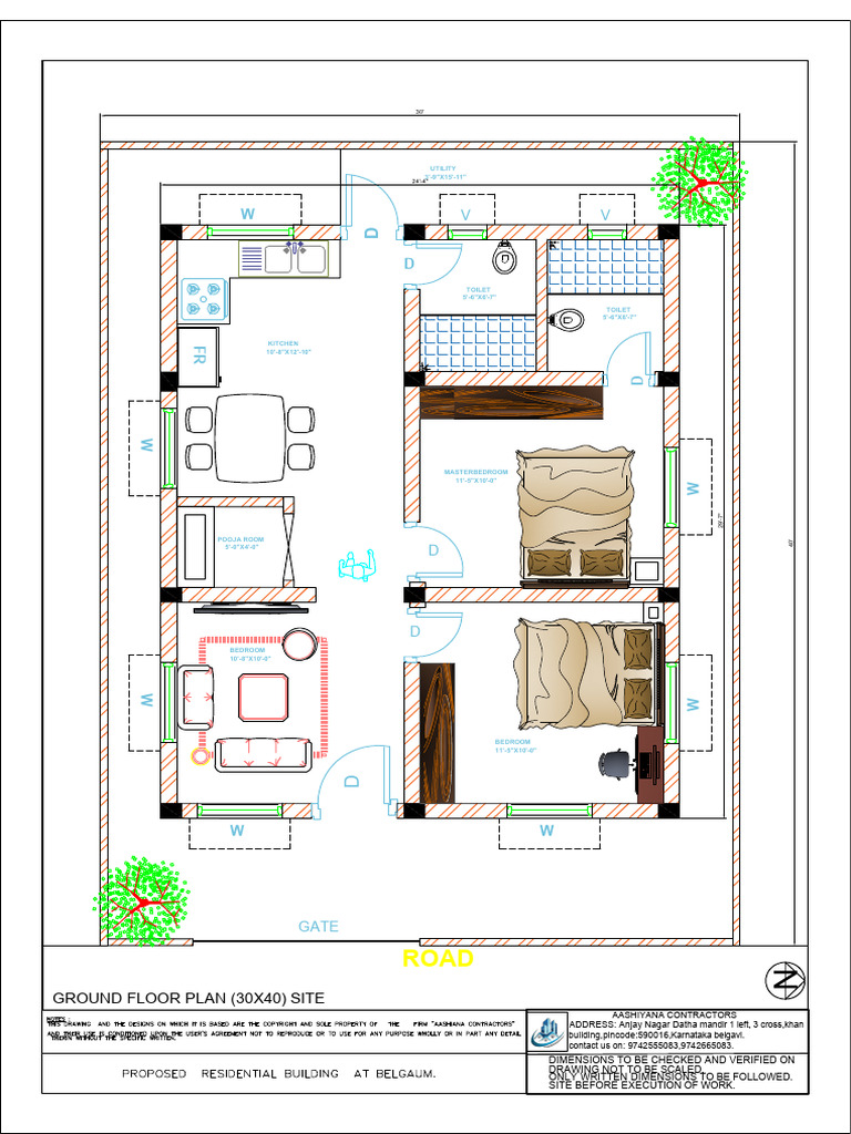 2BHK Plan (30X40) 3 Plan | PDF